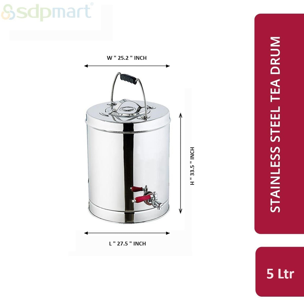 SDPMart SS Tea Drum – Priyum Products (www.priyum.com)