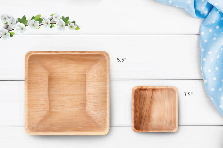 3.5" Square Palm Leaf Bowl – Priyum Products (www.priyum.com)