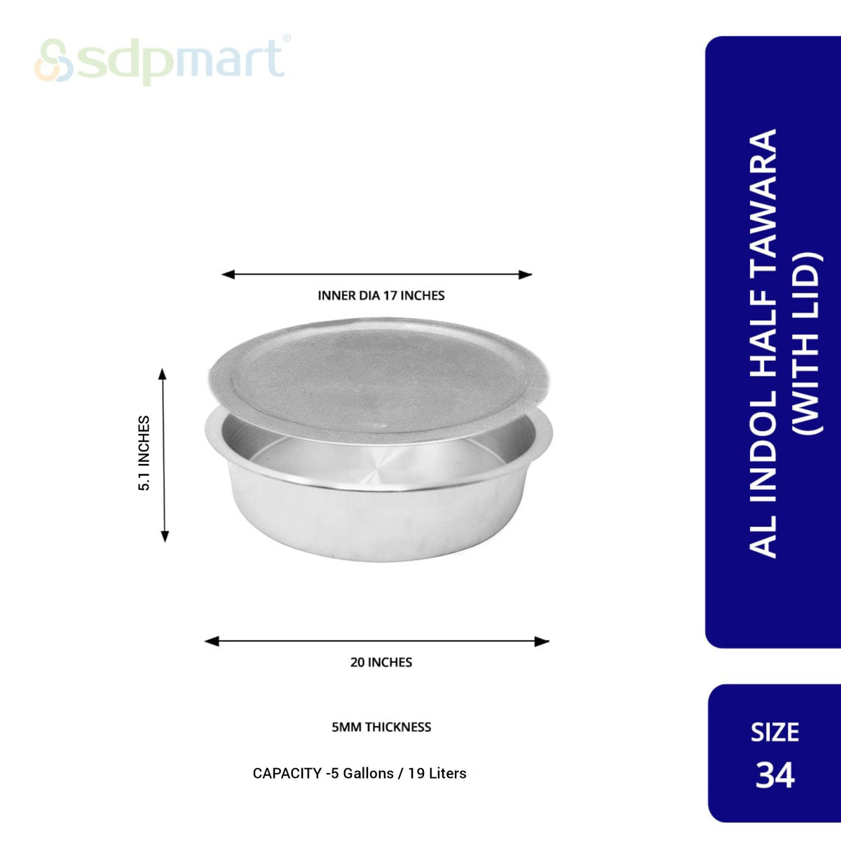 SDPMart Aluminum Half Tawara W-Lid (Biriyani Pot-Hundi) – Priyum ...